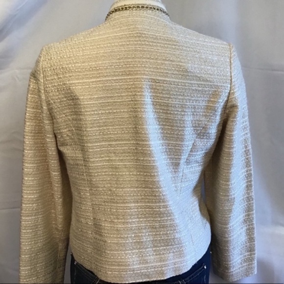 Chico's | Jackets & Coats | Chicos Blazer Suit Jacket Moto Tweed Ivory ...